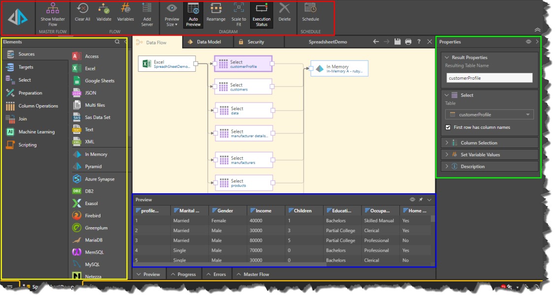 data-flow-interface